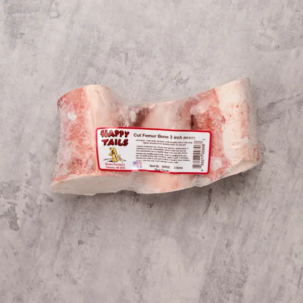 Cut Raw Femur Bone - 3" - Happy Tails
